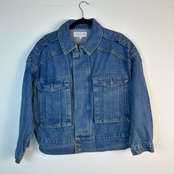 Jackets & Coats | Oversized Cargo Denim Jacket | Poshmark